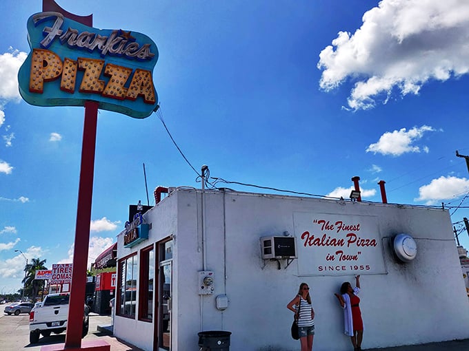 Retro vibes and pizza that defies the laws of deliciousness. Frankie's proves sometimes, it's hip to be square.