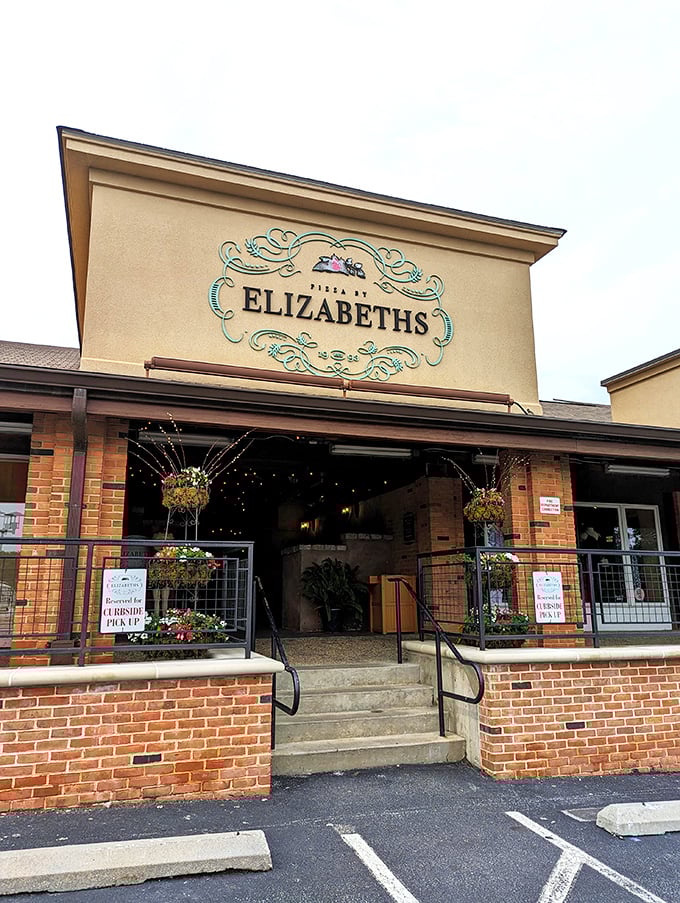 Those flower pots flanking Elizabeth's entrance aren't just decorative&mdash;they're setting the stage for the seasonal ingredients waiting inside.