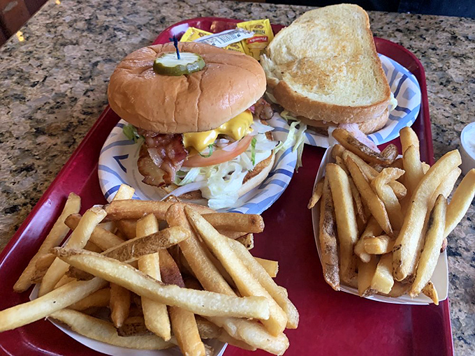 Bacon me crazy! This burger's crispy, porky crown jewel proves that everything's better with a little sizzle on top.