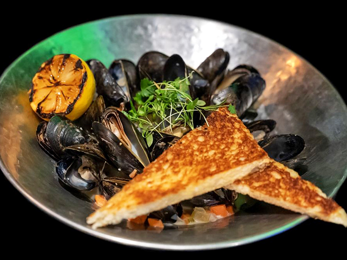 Mussels that could make Poseidon jealous. These plump beauties are ready for their close-up... and your fork.