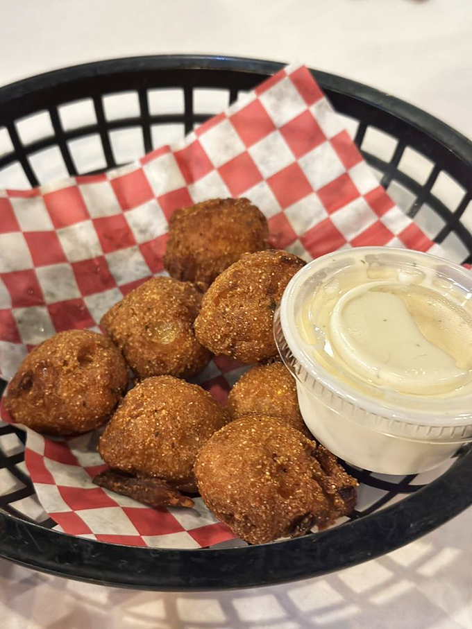 These hush puppies are the golden nuggets of the sea world. Crispy on the outside, fluffy on the inside &ndash; treasure worth diving for!