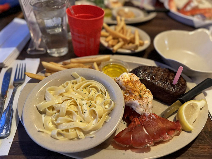 Behold, the lobster tail in all its glory! It's like the seafood equivalent of a red carpet moment.