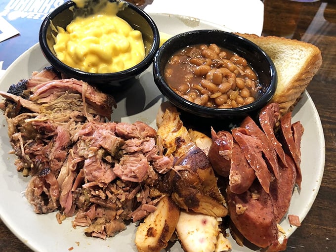 Mac and cheese that dreams are made of! Creamy, gooey, and paired perfectly with pulled pork - it's comfort food nirvana.