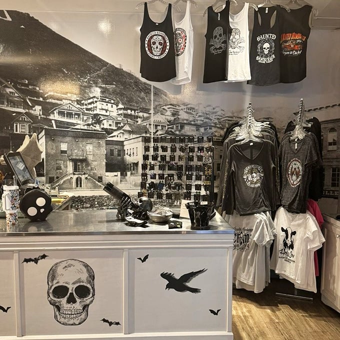 Welcome to the Haunted Hamburger's wall of fame &ndash; where vintage vibes meet spooky chic. It's like a history lesson wrapped in a Halloween costume.