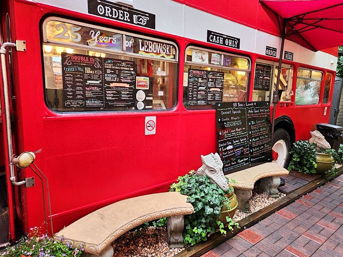 The menu's on the bus, and the bus is on the menu. It's meta, it's magical, it's... making me hungry!