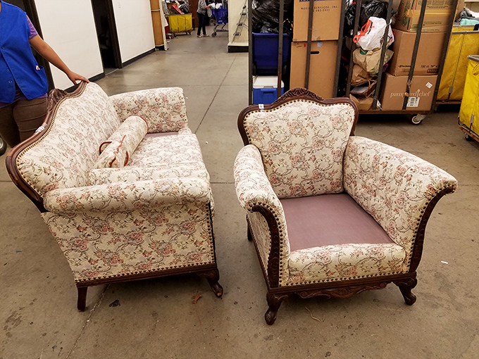 Vintage charm alert! These chairs are ready for their second act. All they need is a loving home and maybe a slight dewrinkling.