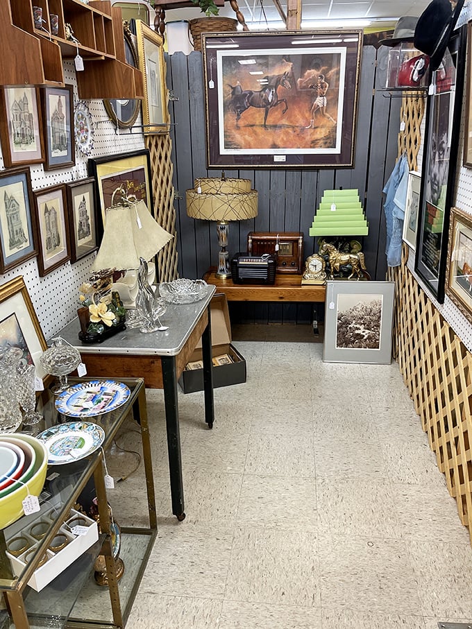 Art lovers, rejoice! From pastoral scenes to dapper gents, this booth is like a mini-MoMA with a Southern twist.