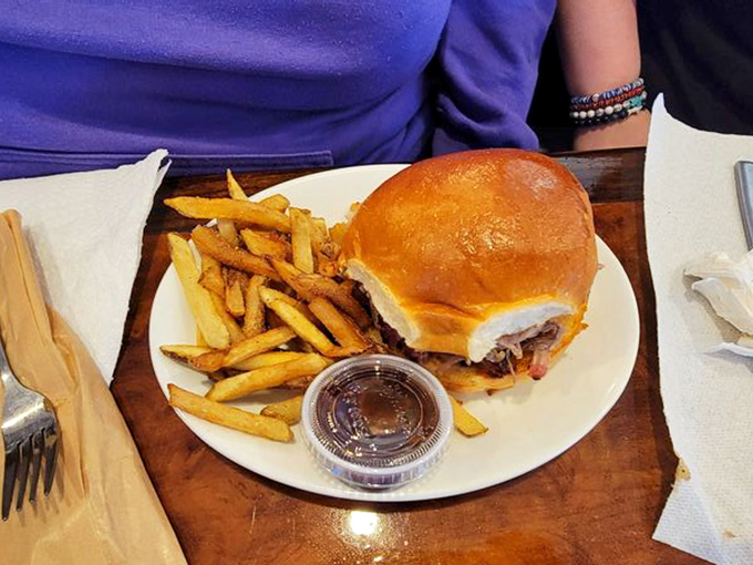 This sandwich isn't just lunch; it's an event. The kind of meal that makes you cancel your afternoon plans just to properly appreciate it.