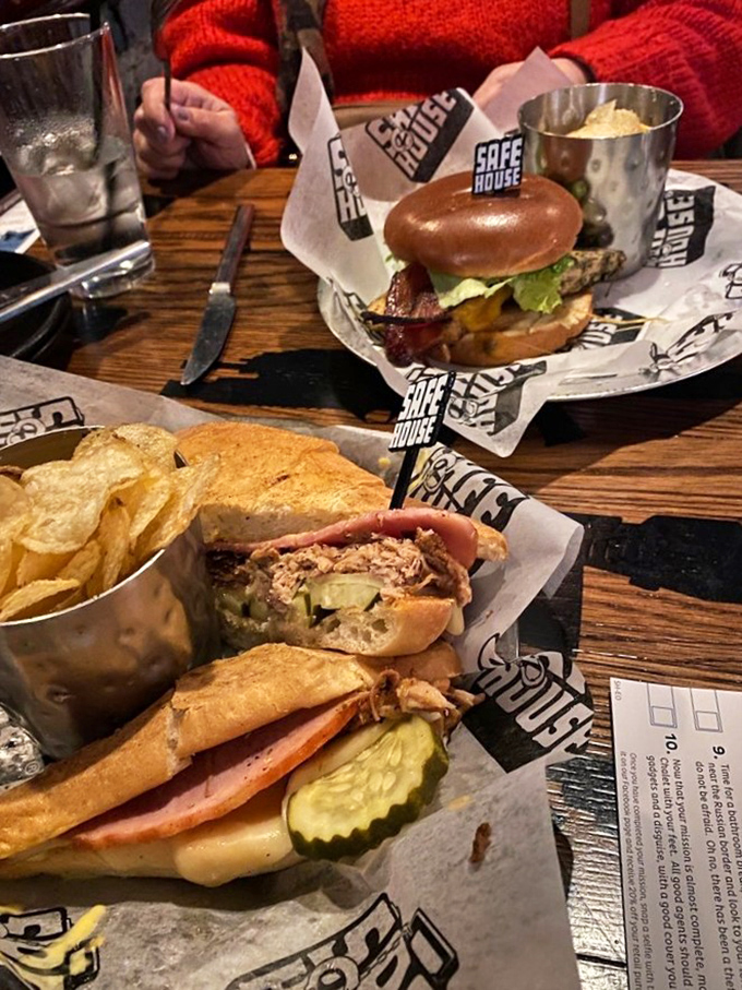 Sandwiches and burgers stand at attention. These recruits are ready to satisfy hungry agents in the field.