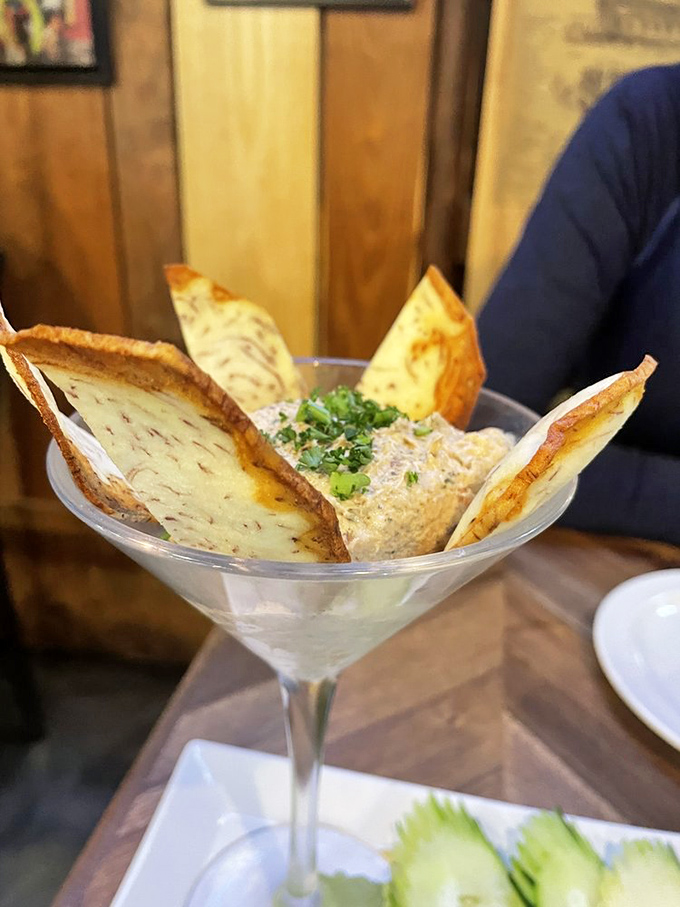 "Smoked salmon dip in a martini glass? Now that's what I call a classy appetizer. James Bond would approve &ndash; shaken, not stirred, of course!"