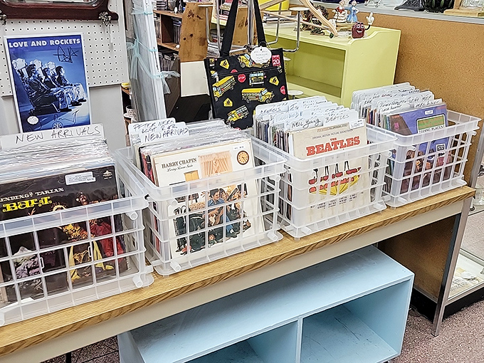 Vinyl paradise! Dig through these crates and you might just find the soundtrack to your youth.