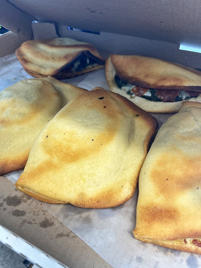 Meet the Wimpy Skippy, Caserta's claim to fame! This stuffed spinach pie is like a calzone that hit the gym and came back as a flavor superhero.