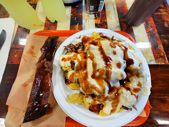 Nacho average BBQ dish! These loaded nachos are like a flavor fiesta, with each bite a celebration of cheesy, meaty goodness.