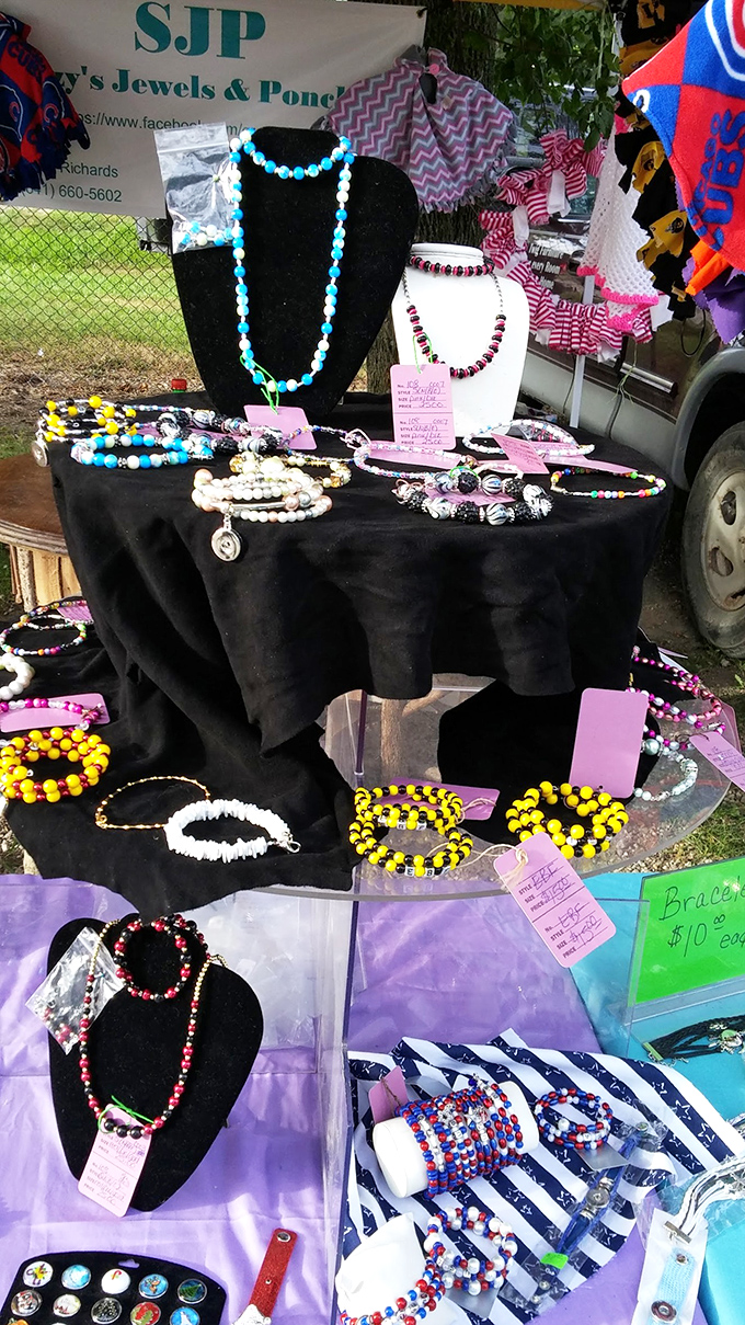 Baubles, bangles, and beads, oh my! This jewelry display is a treasure chest of style waiting to adorn your next ensemble.