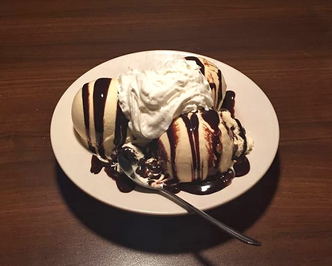 Dessert or work of art? This brownie sundae is a masterpiece of chocolatey goodness that would make Willy Wonka weep with joy.