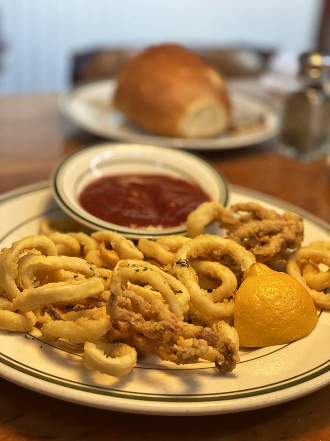 Calamari rings of joy! These crispy morsels are like edible jewelry for your plate &ndash; and much tastier than actual bling.
