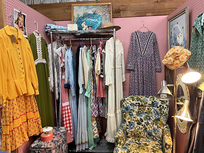 A wardrobe straight out of a time machine! From flower power to disco fever, these racks are a fashion flashback waiting to happen.