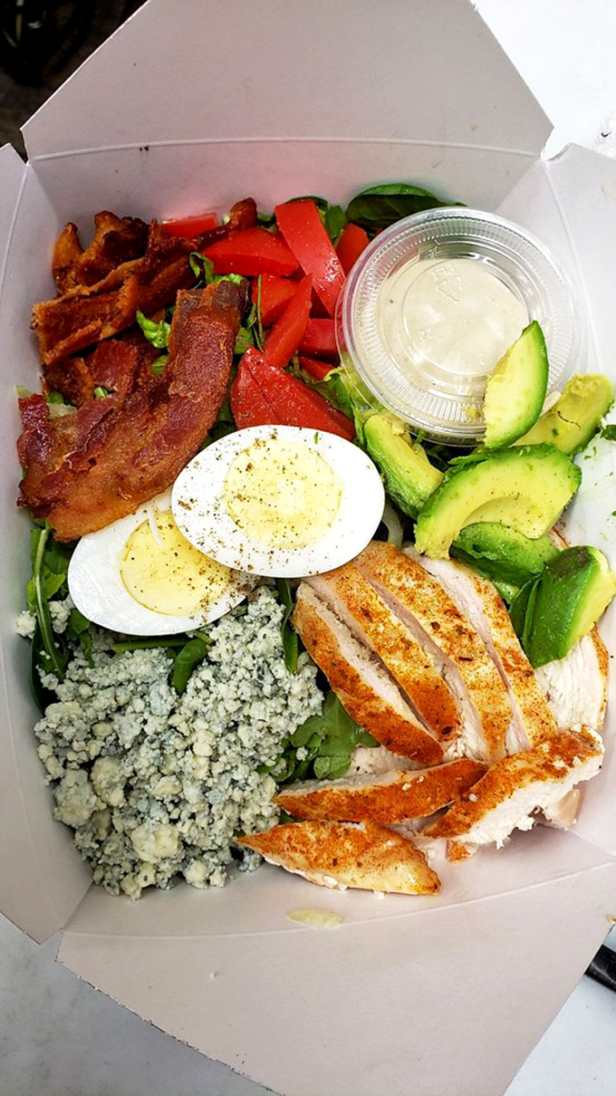 This Cobb Salad is what happens when all the food groups decide to throw a party on your plate. It's so colorful, it could double as modern art.