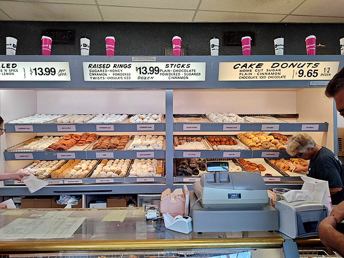 Where the magic happens! The counter at Donut Dip is like a backstage pass to donut nirvana &ndash; watch the pros work their sweet, sweet magic.