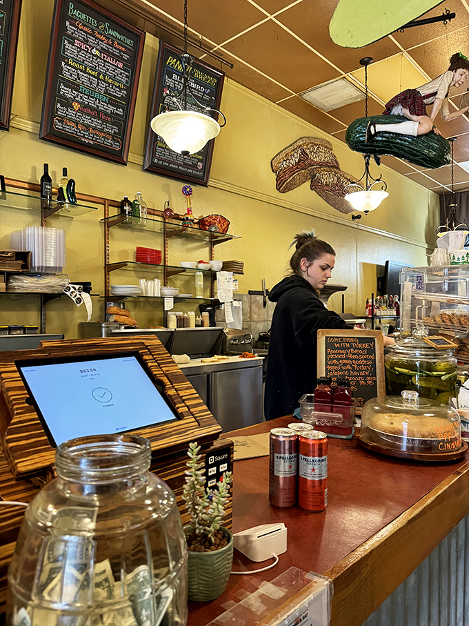 Where sandwich dreams come true! The bustling counter is command central for crafting edible masterpieces that would make Picasso's mouth water.