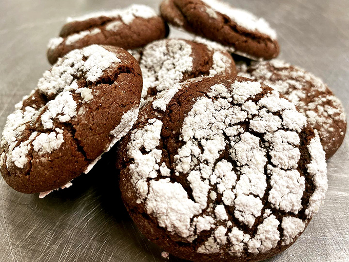 Chocolate crinkle cookies that look like they've been dusted with fresh snow. Winter wonderland in every bite!
