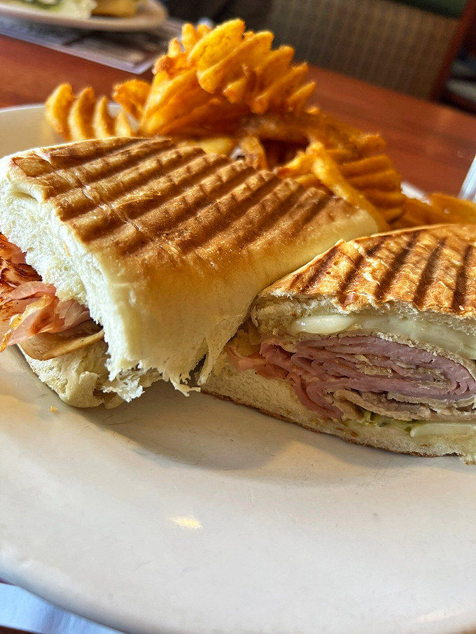 Cuba meets New Jersey in this panini press-idential sandwich. It's a flavor fiesta that'll have you doing the salsa... in your seat!
