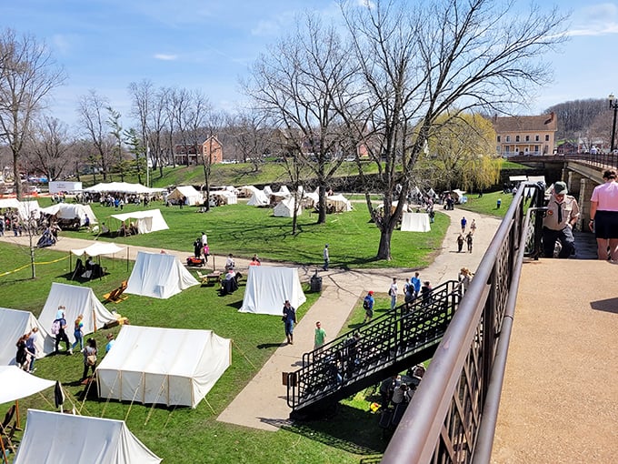 Time travel tents! Depot Park transforms into a canvas village, where history buffs can live out their 19th-century fantasies without sacrificing modern plumbing.