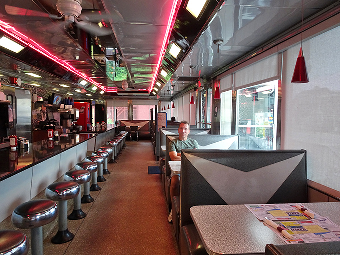 Where strangers become friends over shared syrup spills. This dining area is like your kitchen, but with better coffee and no dishes.