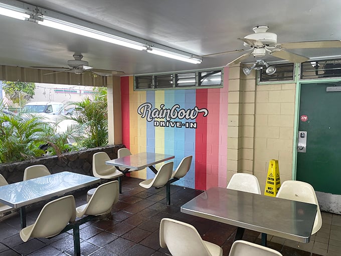 Dining al fresco, island style. This colorful seating area is where memories (and full bellies) are made.