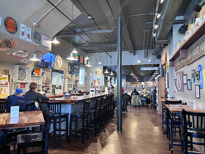 Welcome to BBQ central! This lively dining area buzzes with the energy of happy diners, all united in their quest for smoky perfection.