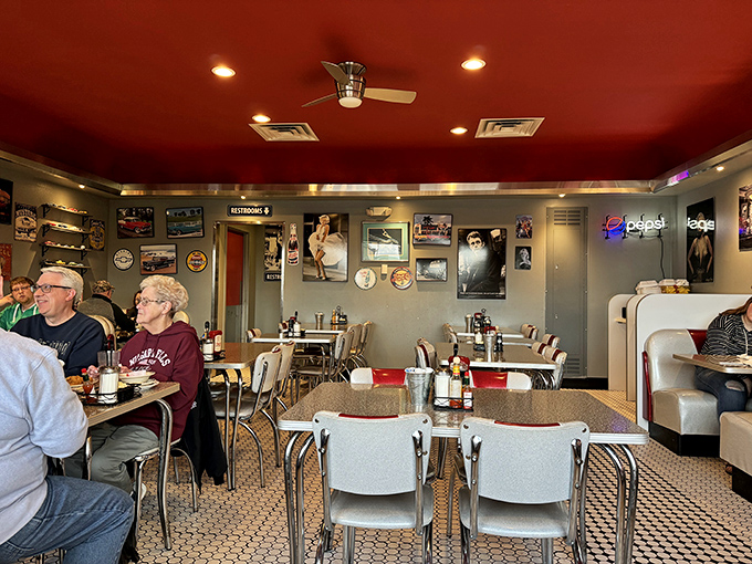 Where strangers become friends over coffee. This dining area is serving up a heaping helping of small-town charm.