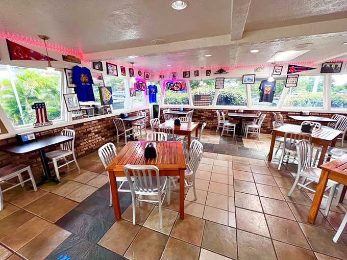 Pull up a chair and stay awhile! This cozy dining area is where pizza memories are made and diets are forgotten.