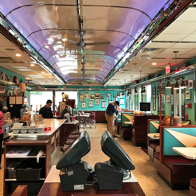 Welcome to the time capsule that serves food. This dining area's got more charm than a vintage Cadillac with a full tank of nostalgia.