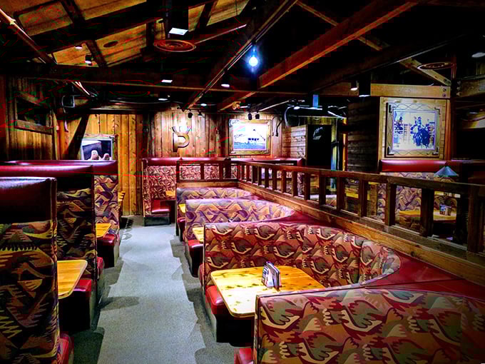 Western-inspired d&eacute;cor that walks the fine line between authentic and kitschy, creating the perfect backdrop for serious steak consumption.