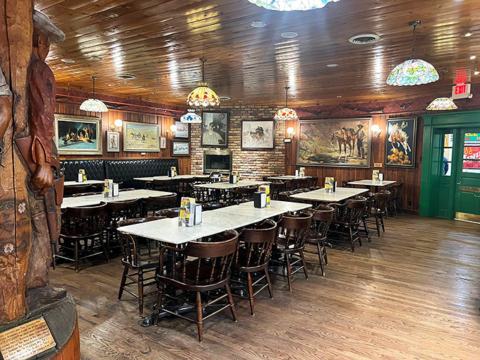 Imagine if your cool grandpa's den could seat 100 people. That's Wall Drug's dining area &ndash; cozy, quirky, and filled with enough Americana to make Norman Rockwell weep with joy.