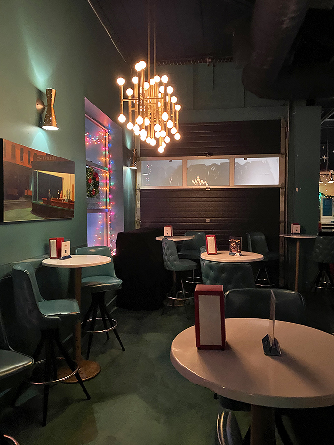 Mad Men meets millennial chic in this cozy corner. The perfect spot for sipping cocktails and pretending you're in a vintage movie.