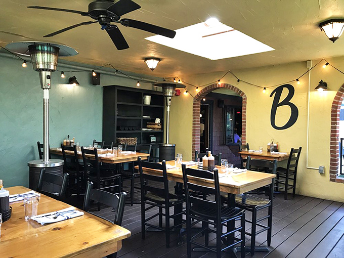 Cozy corners and warm wood tones &ndash; it's like dining in your coolest friend's living room, if your friend happened to be a barbecue wizard.