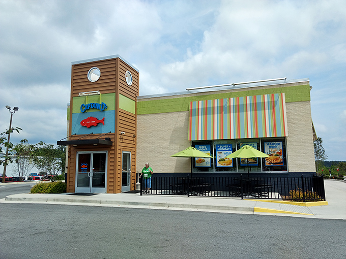 Even fast food joints here get a Southern makeover. It's like the "Extreme Home Makeover" team decided to tackle a drive-thru!