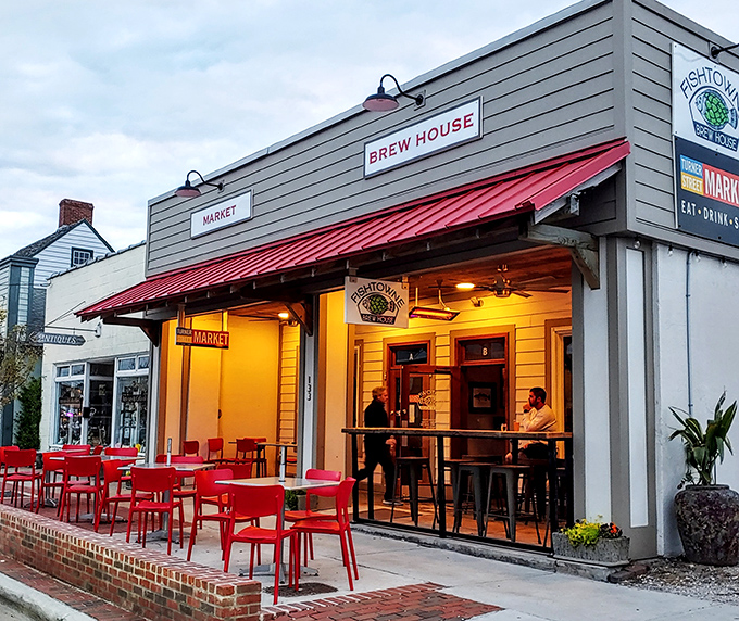 Fishtowne Brew House beckons with the universal language of red chairs and cold beer &ndash; an invitation no traveler should refuse.
