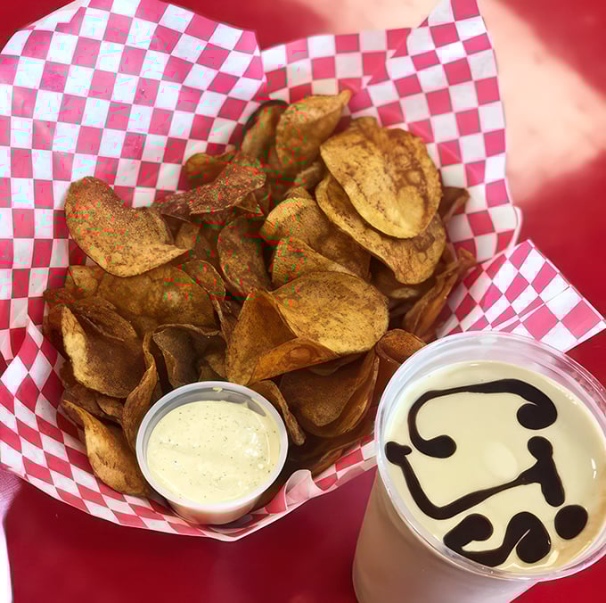Chip off the old block! These fresh-cut chips are so addictive, they should come with a warning label. Resistance is futile, my friends.
