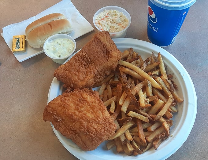 Fish and chips so good, it'll have you speaking with a British accent. Cheerio, diet plans!