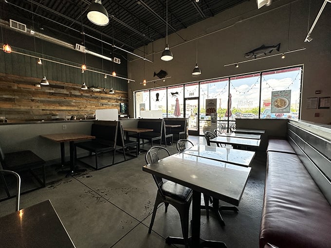 Welcome to Seafood Central! Slapfish's interior is as fresh as its catch, with a vibe that's equal parts beach shack and urban cool.