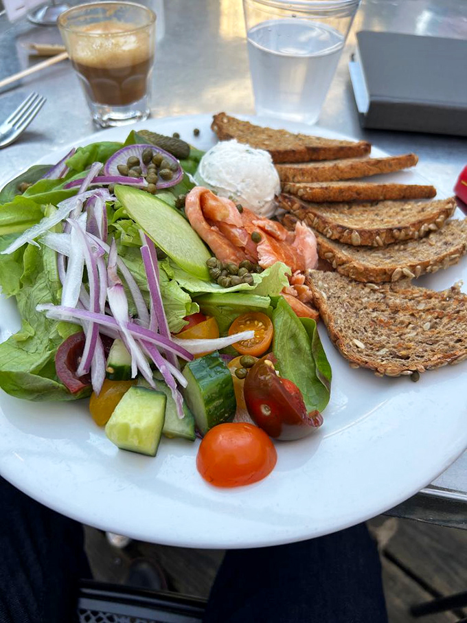 A salmon lover's dream come true. This plate is so fresh, you might want to check if it has gills.