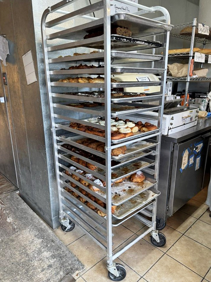 Where the magic happens! This kitchen rack is a Tetris game of temptation, each tray a new level of deliciousness.