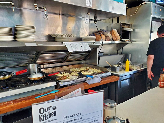 Where breakfast magic happens! This kitchen sizzles with the promise of deliciousness and the aroma of happiness.