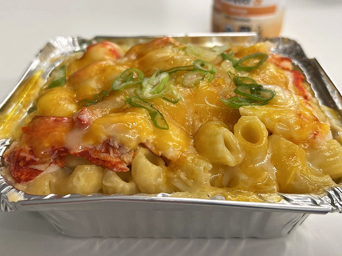 Mac and cheese gets a glow-up with lobster. It's comfort food that's gone to finishing school.