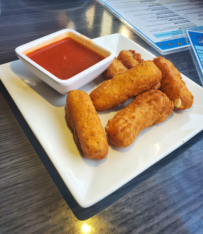 Mozzarella sticks: the adult version of string cheese. Crispy on the outside, gooey on the inside &ndash; perfection.
