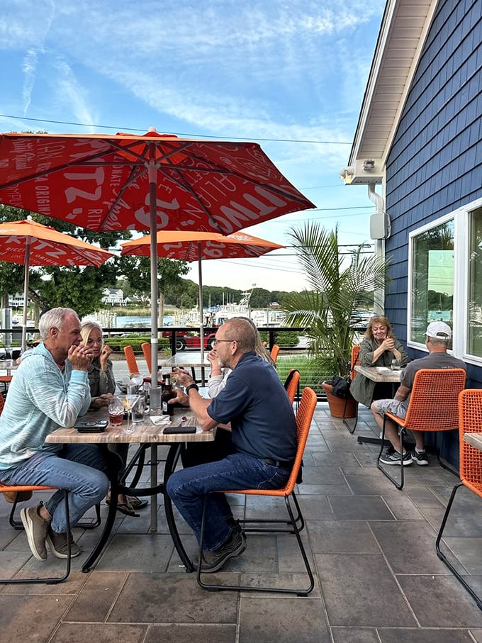 Dine with a view! This outdoor seating area is so picturesque, you might forget you're here for the food. But trust me, you won't forget for long.