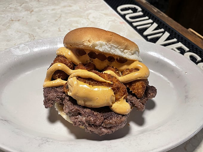 Caution: Flavor explosion ahead! This Popper Burger brings the heat and the sweet, like a culinary fireworks show in your mouth.