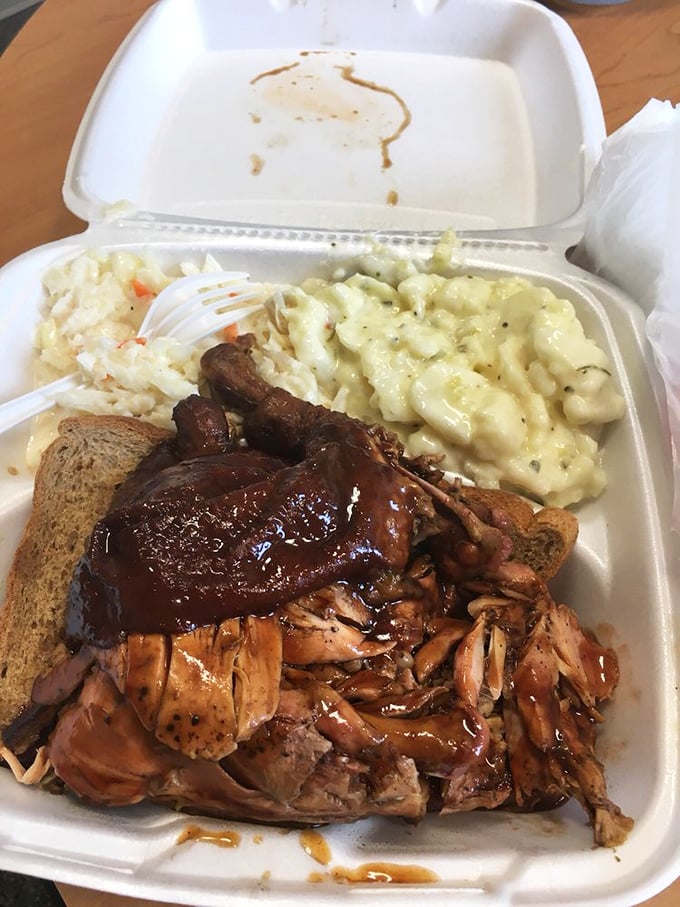 A pulled pork party on a plate! This platter's got more layers than a Shakespeare play, and trust me, it's a tragedy if you don't try it.